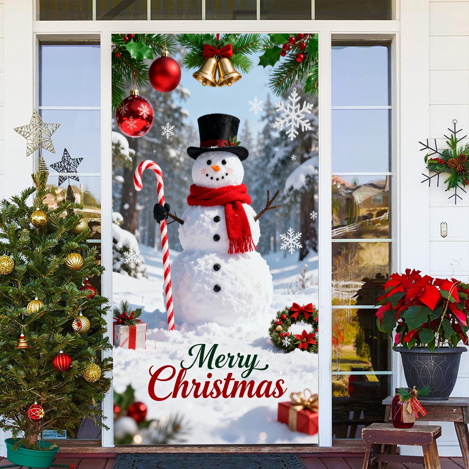 2025 N Ew Christmas Door CoverChristmas Front Door Cover Elastic 36 * ...