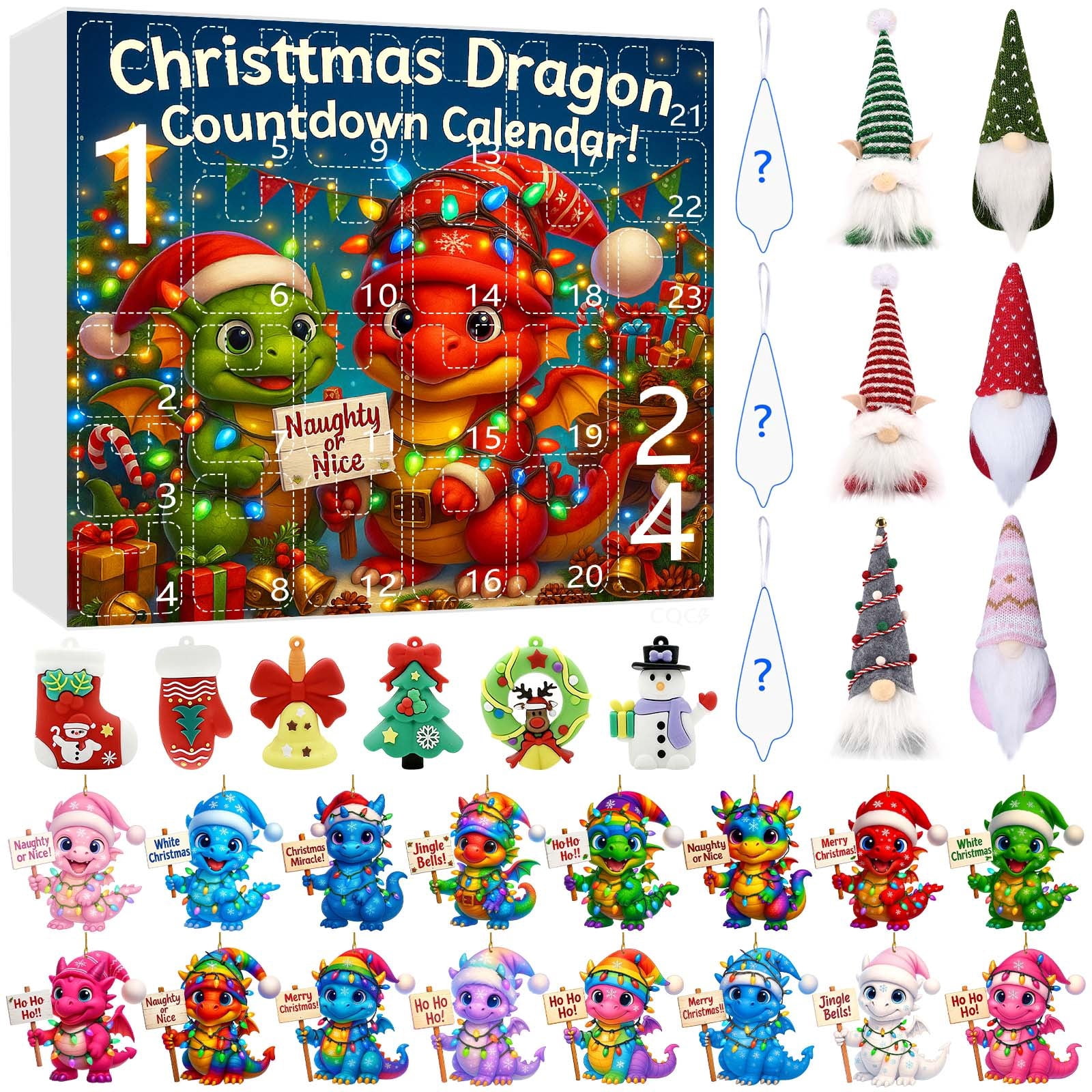 2025 Christmas Dragon Advent Calendar with 2D/3D Baby Ornament Surprise ...