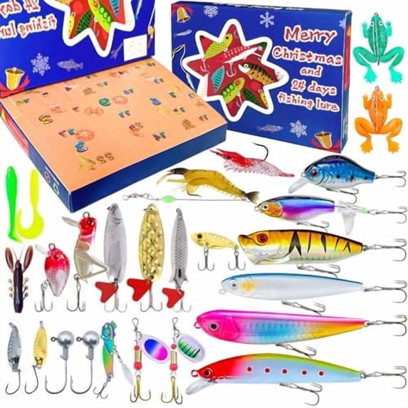 2025 Christmas Fishing Advent Calendar - 24 Day Fishing Lures Set ...