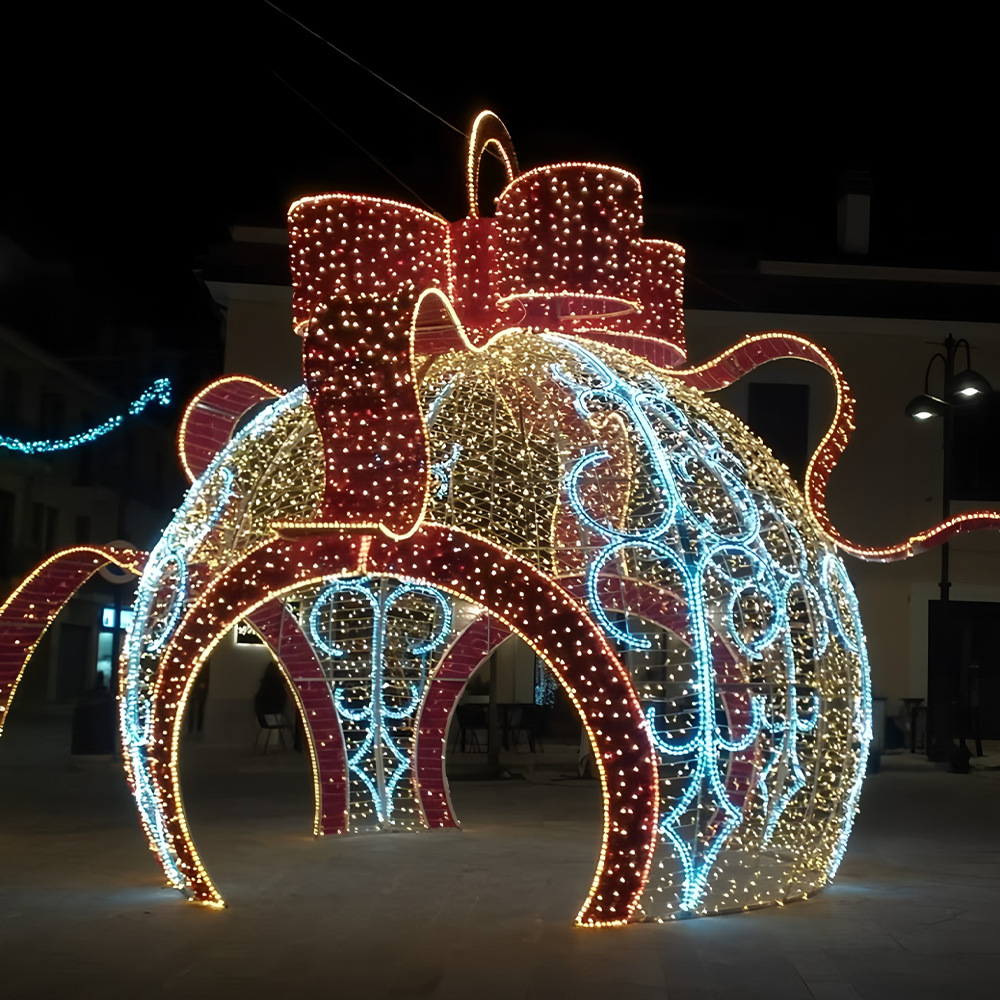 2025 Christmas Giant Lighted Bow & Orb Set - Outdoor/Indoor Commercial ...