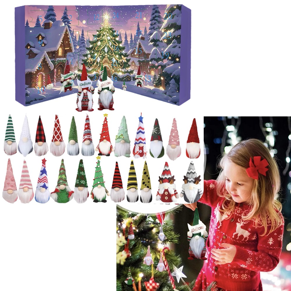 2025 Christmas Gnome Advent Calendar, 24 Day Countdown with 24 Gnome ...