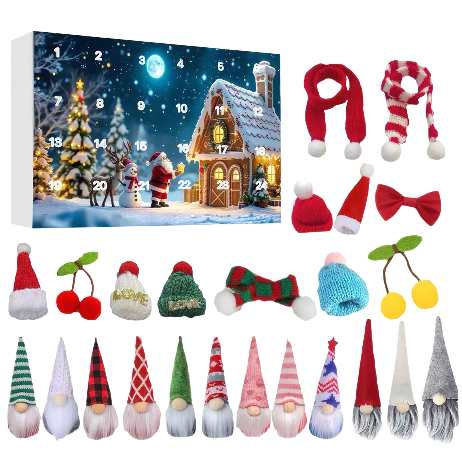 2025 Christmas Gnome Advent Calendar, 24 Days Countdown to Christmas ...