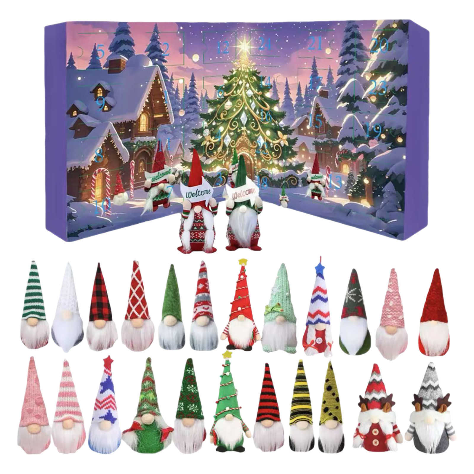 2025 Christmas Gnome Advent Calendar 24 Days Countdown Christmas With ...