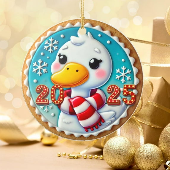 2025 Christmas Goose Ceramic Ornament – Cute Holiday Tree Decor ...