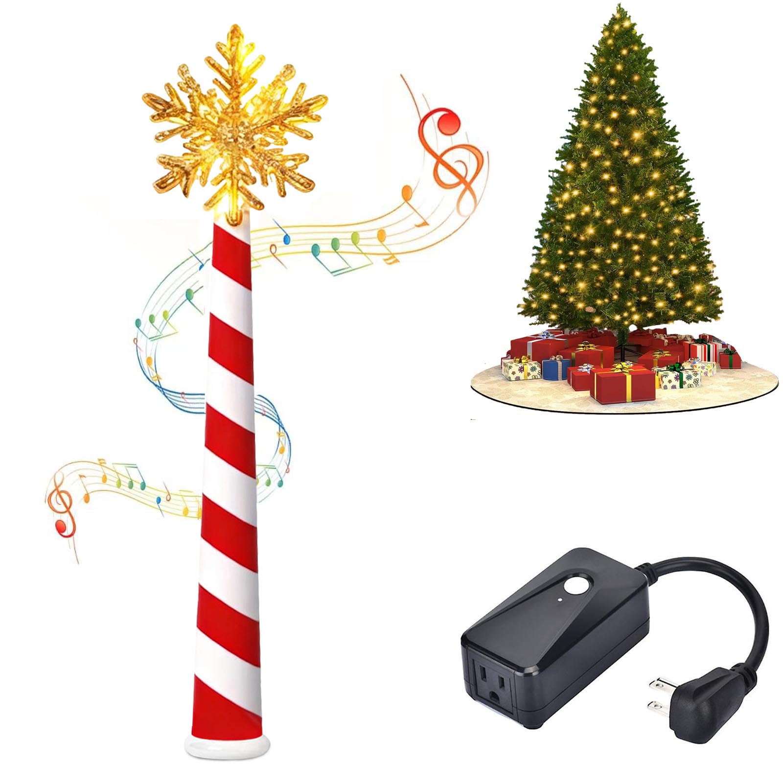 2025 Christmas Magic Wand,Red&White Candy Color Christmas Tree Wand ...
