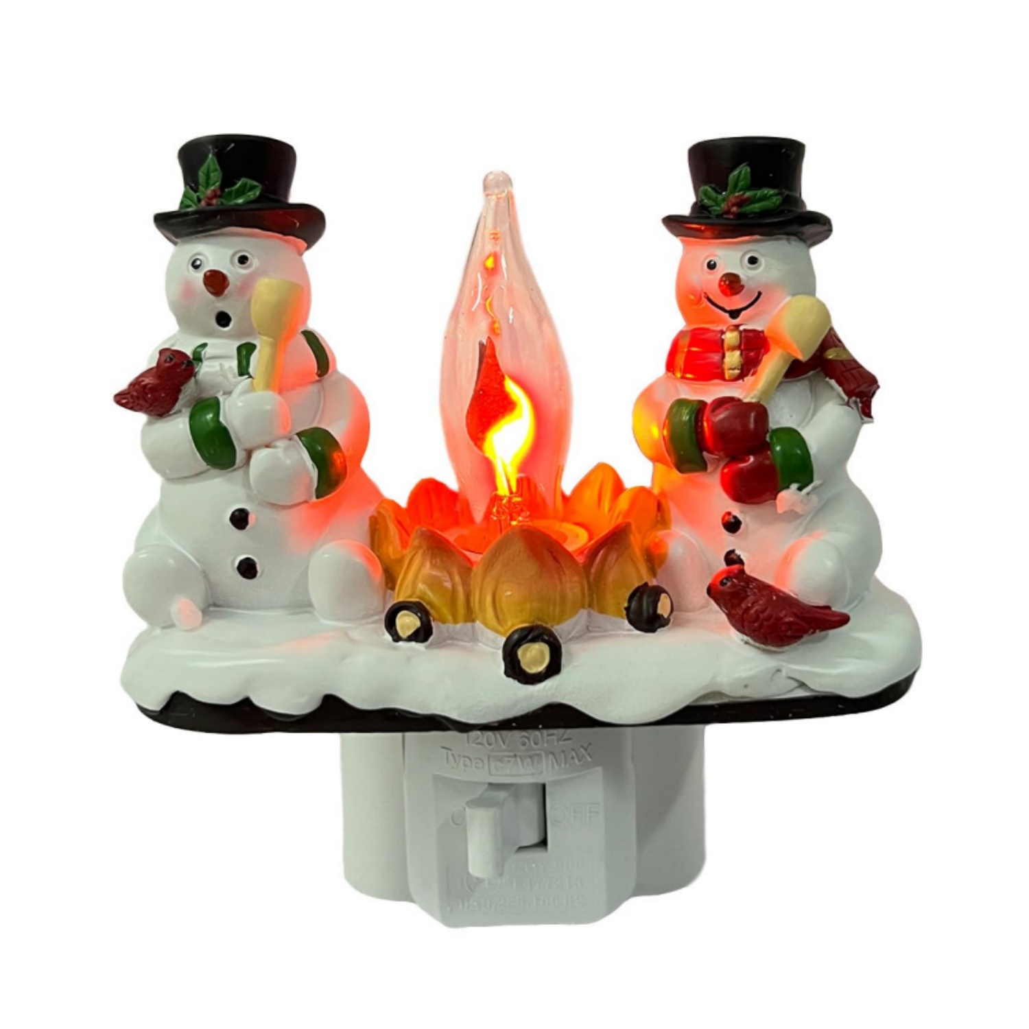 Christmas Eve lights in 2025, 3D Christmas snowman flickering campfire ...