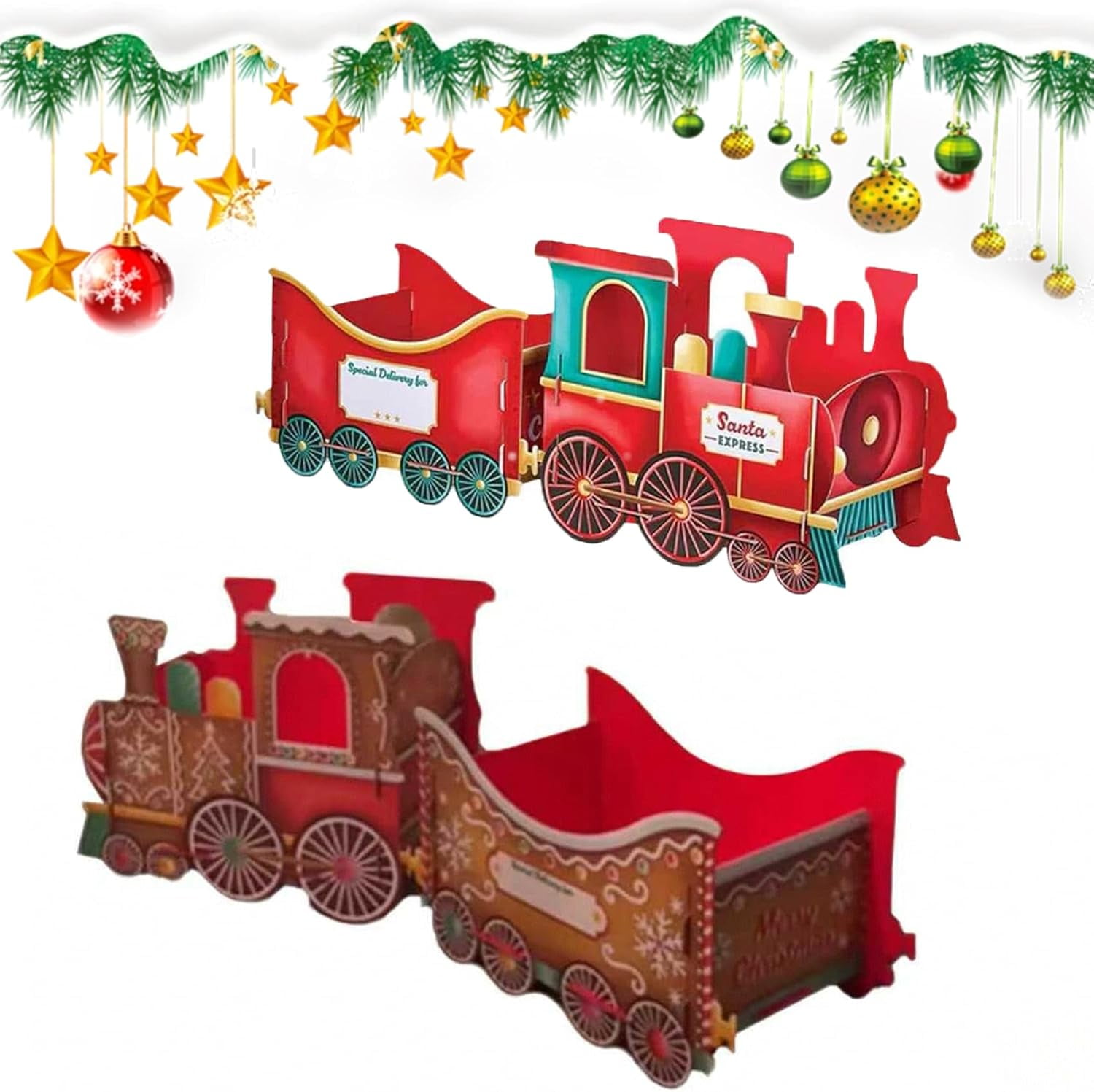 2025 Christmas Presents Trains, Santa Gift Train Set, Holiday Cheer ...
