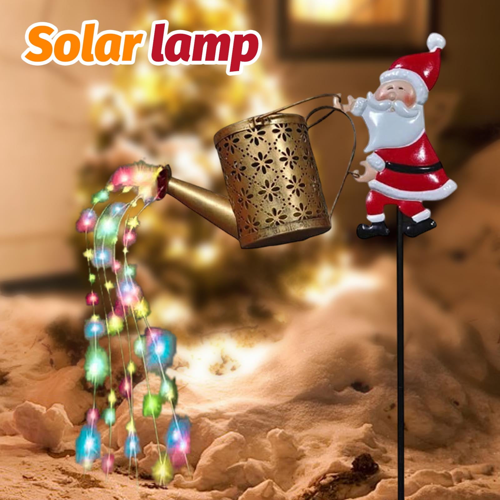 2025 Christmas Santa Solar Kettle Lights Garden Lawn Decorative Lights ...
