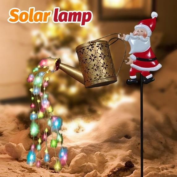 2025 Christmas Santa Solar Kettle Lights Garden Lawn Decorative Lights ...