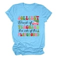 2025 Christmas T-Shirts For Women Casual Printing Shirts Round Neck Short Sleeve Tee Tunic ...