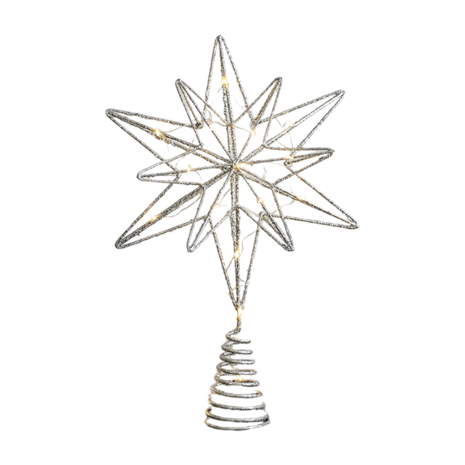 Large Lighted Christmas Tree Topper Star - 12.5 Inch 2025 Gold Glitter ...