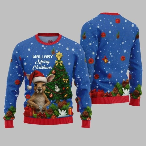 2025 Christmas Wallaby Merry Christmas Ugly Christmas Sweater - Walmart.com