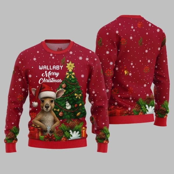 2025 Christmas Wallaby Merry Christmas Ugly Christmas Sweater - Walmart.com