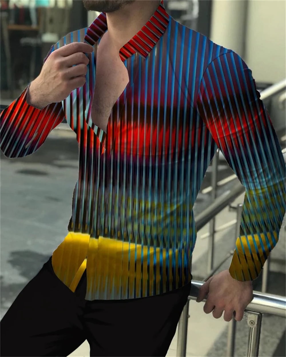 2025 Classic Men's Abstract 3D Creative Pattern Printing Street Fashion ...