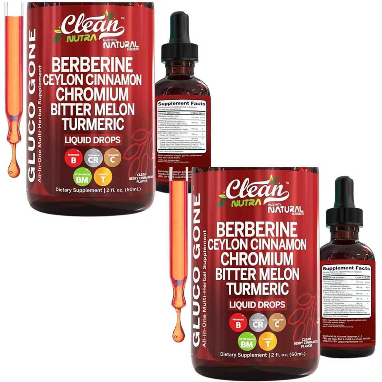 2025 Clean Nutra Organic Ceylon Cinnamon Berberine Formula Liquid Drops ...