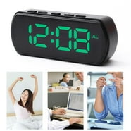 MOQIN Small Digital Alarm Clock for Bedrooms Bedside - Plug in Electric ...