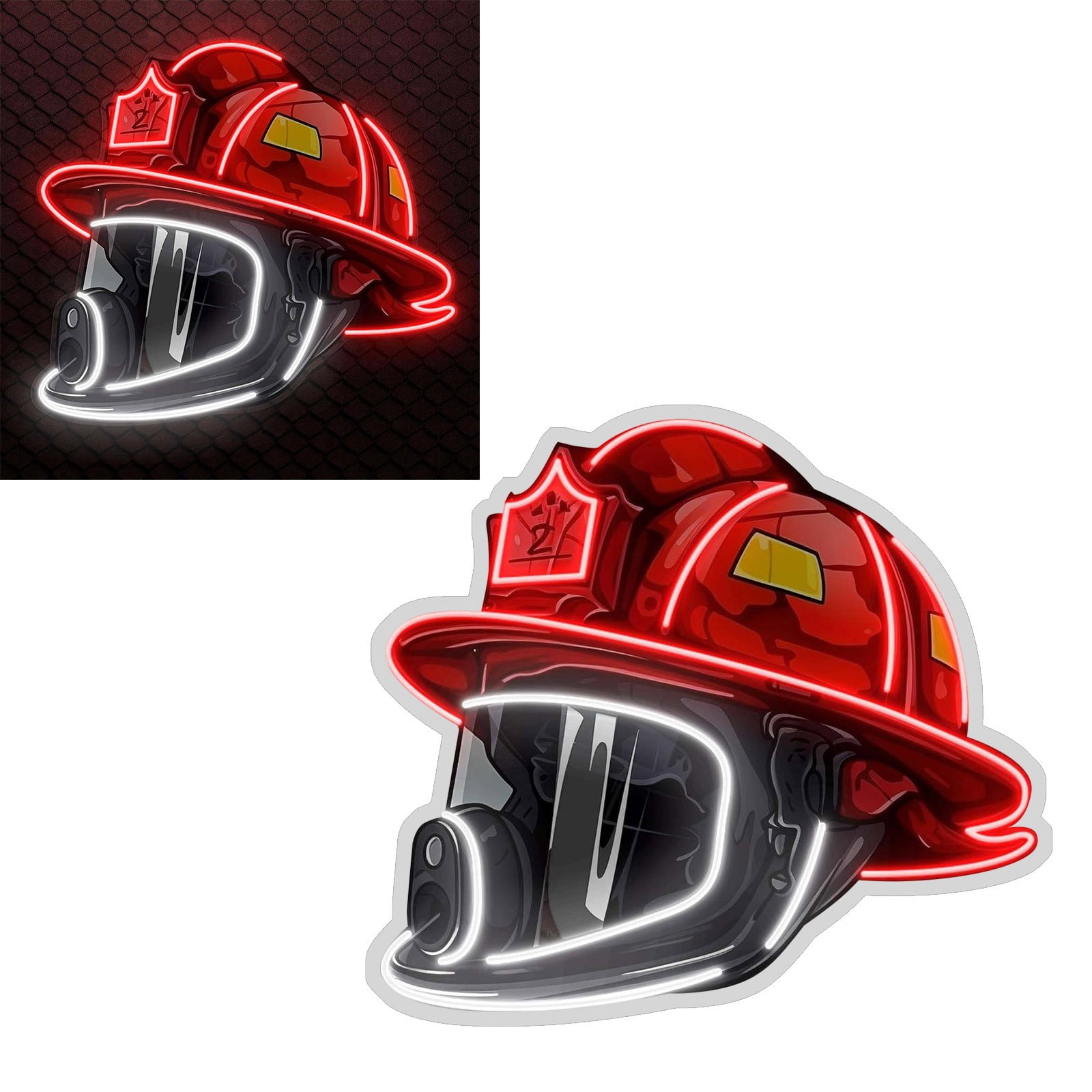 2025 Clearance!Xerdia Room Decor, Firefighter Helmet Neon Sign, Fire ...