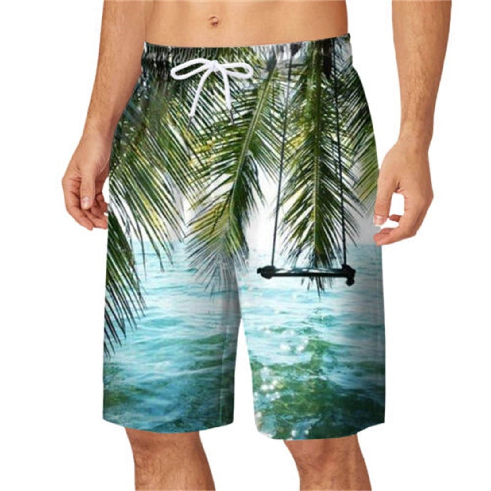 2025 Coconut Tree Beach Shorts Fashion 3D Print Surfing Board Shorts ...
