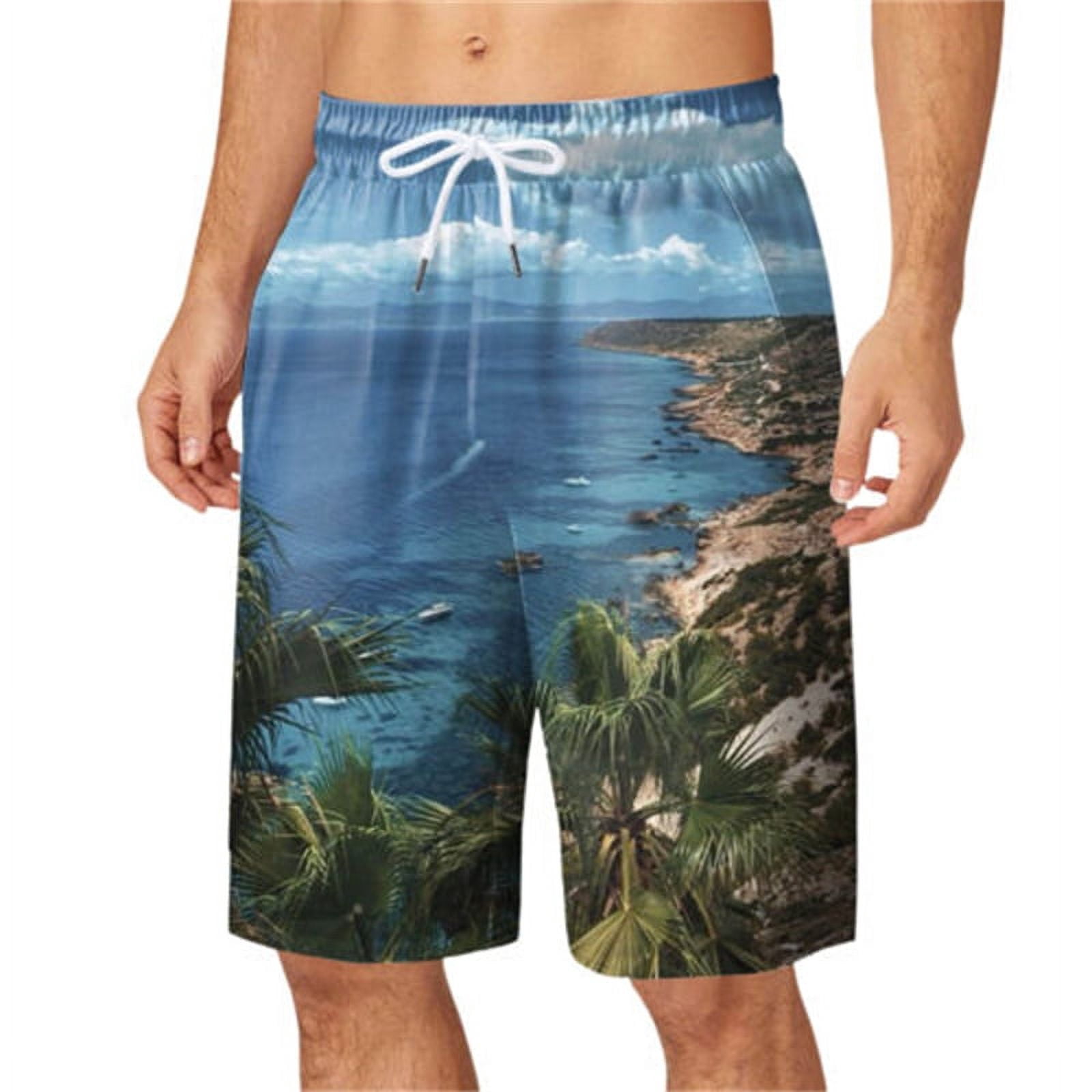 2025 Coconut Tree Beach Shorts Fashion 3D Print Surfing Board Shorts ...
