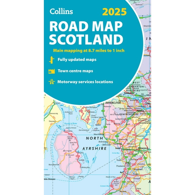 2025 Collins Road Map of Scotland : Folded Road Map (Sheet map, folded ...