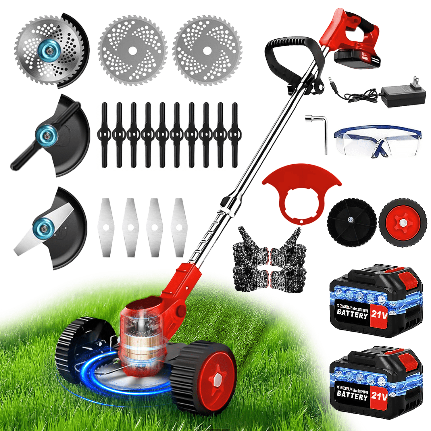 2025 Compact Portable Cordless Electric Lawn Mower/Weeder with 2 High ...