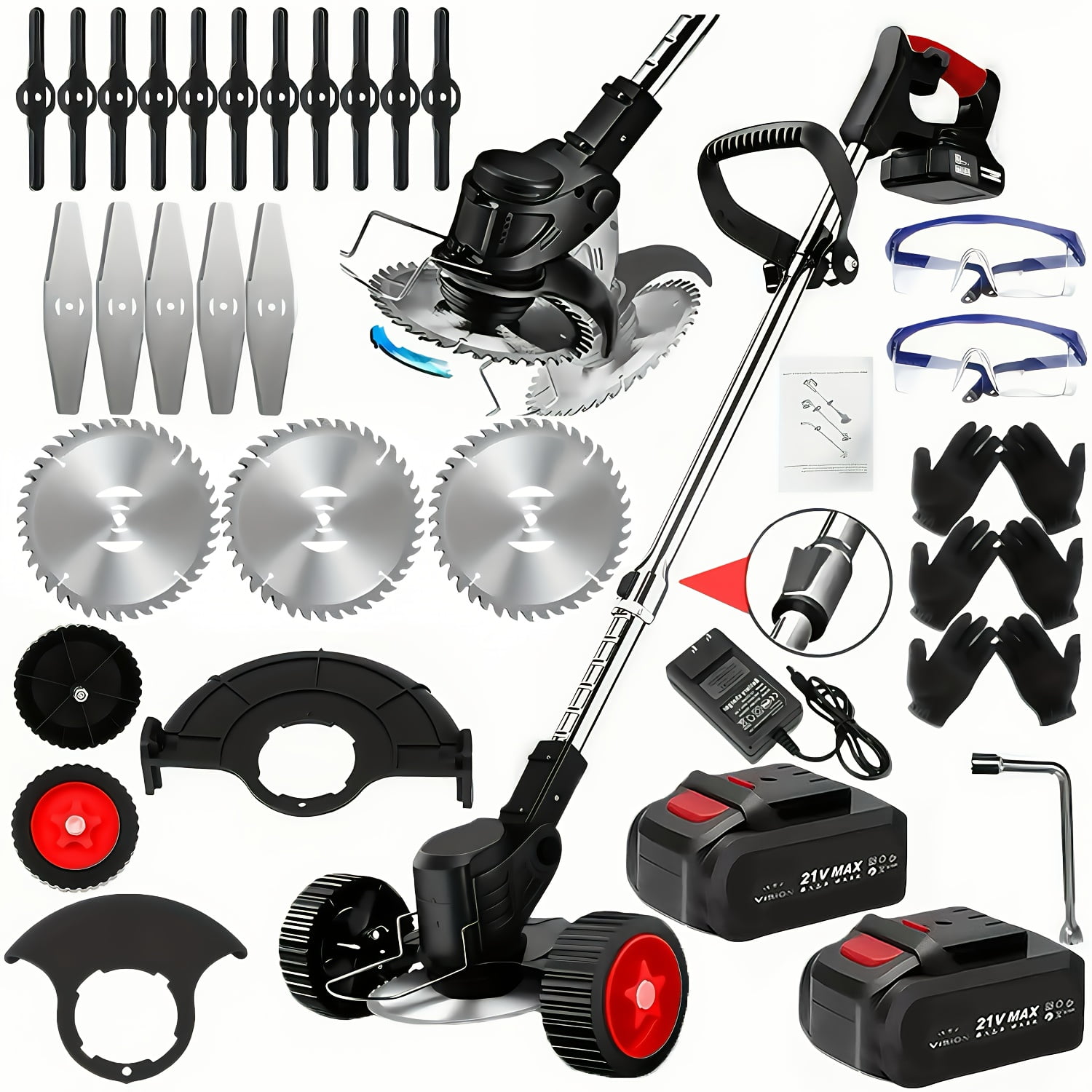 2025 Compact Portable Cordless Electric Lawn Mower/Weeder with 2 High ...