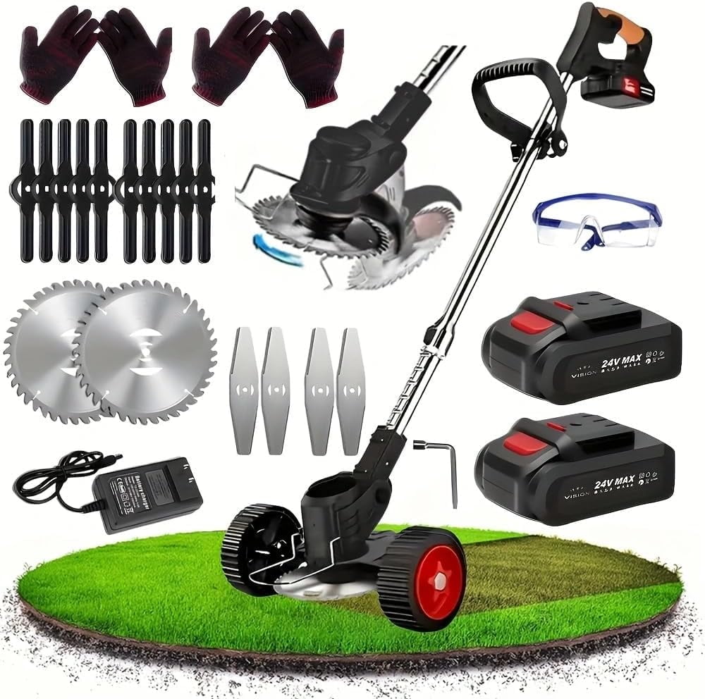 2025 Compact Portable Cordless Electric Lawn Mower/Weeder with 2 High ...