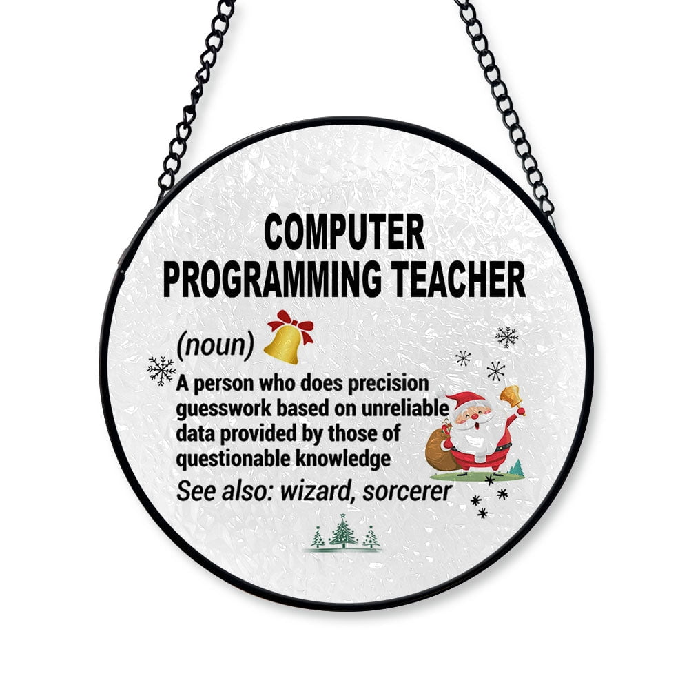 2025 Computer Programming Teacher Stained Glass Window Hanging Christmas 2025, Computer ...