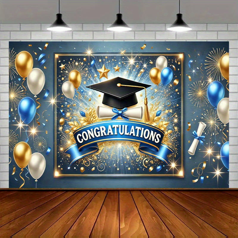 2025 Congrats Grad Backdrop 3.28*4.92FT for Class Graduation ...