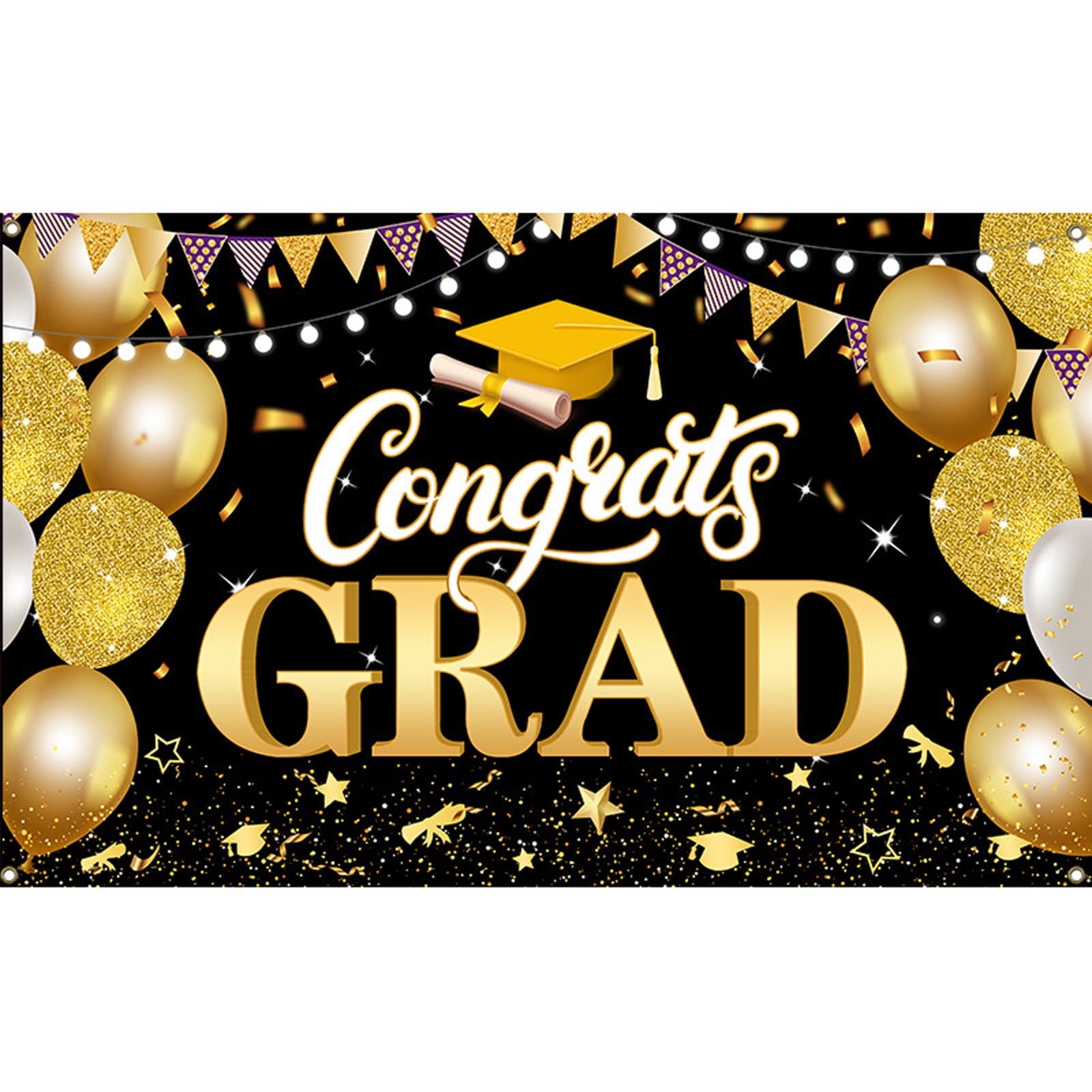 2025 Congrats Grad Banner Decoration Colorful Graduation Backdrop Photo ...