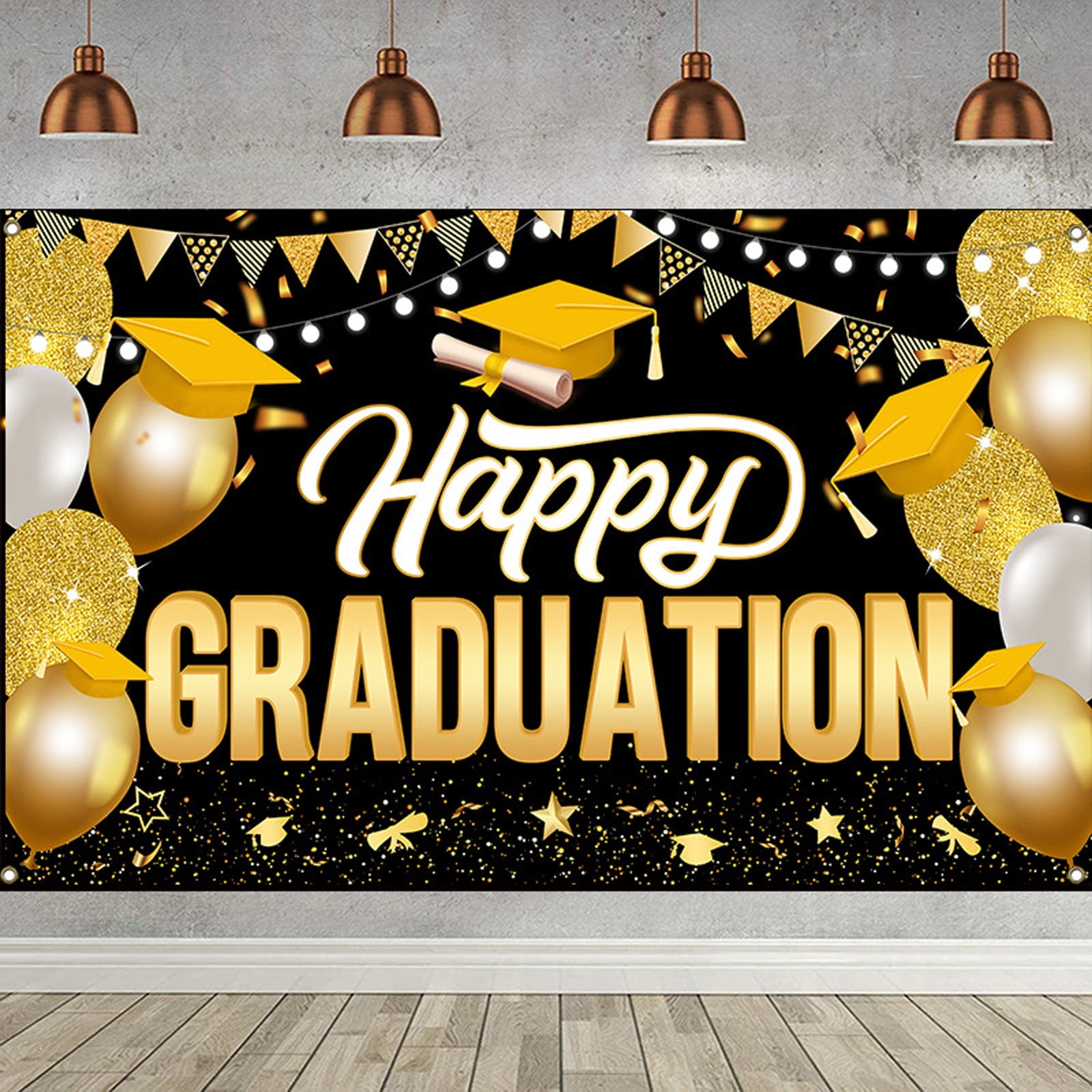 2025 Congrats Grad Banner Decoration Colorful Graduation Backdrop Photo ...