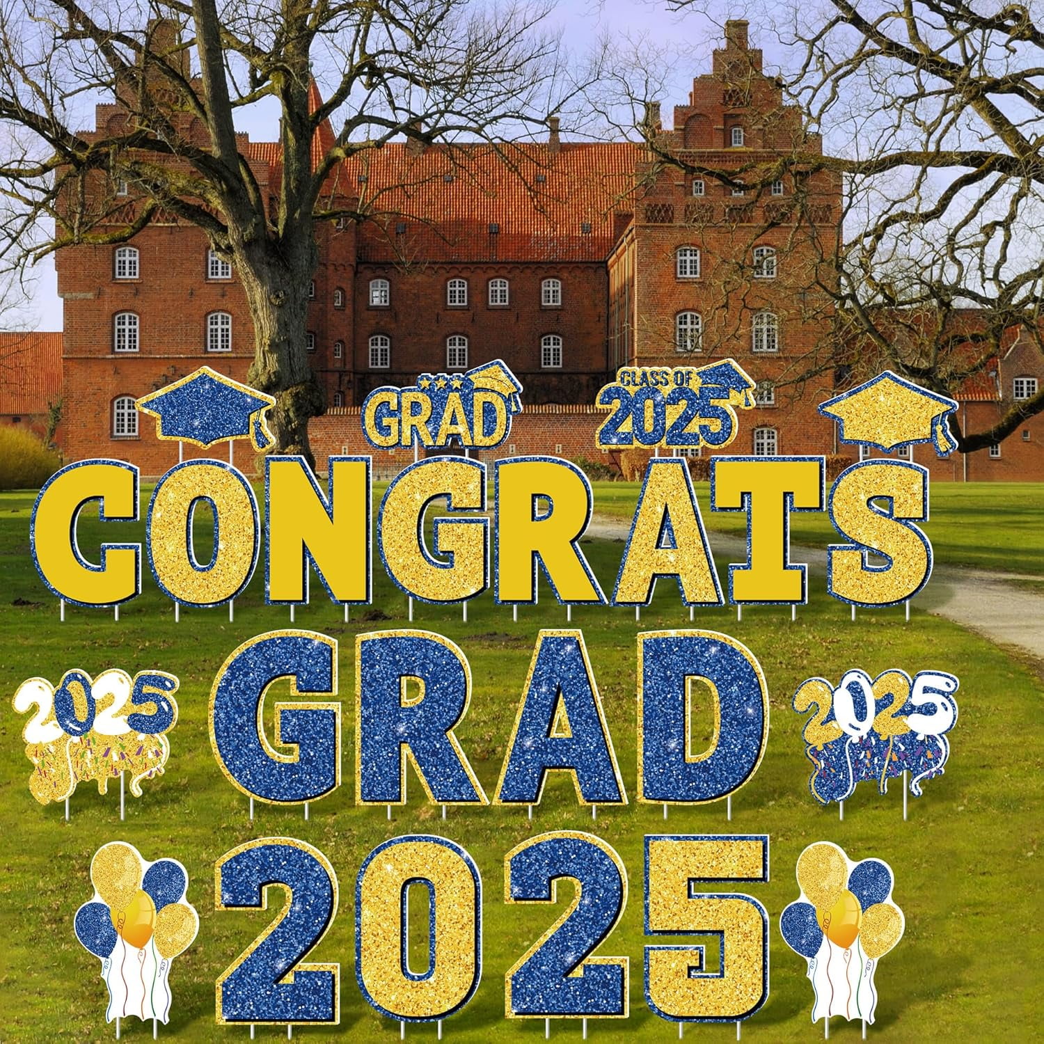 2025 Congrats Grad Yard Signs Graduation Waterproof Decorations ...