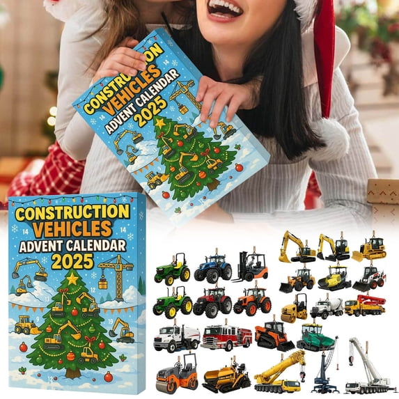 2025 Construction Vehicles Advent Calendar 24 Day Countdown Set With ...