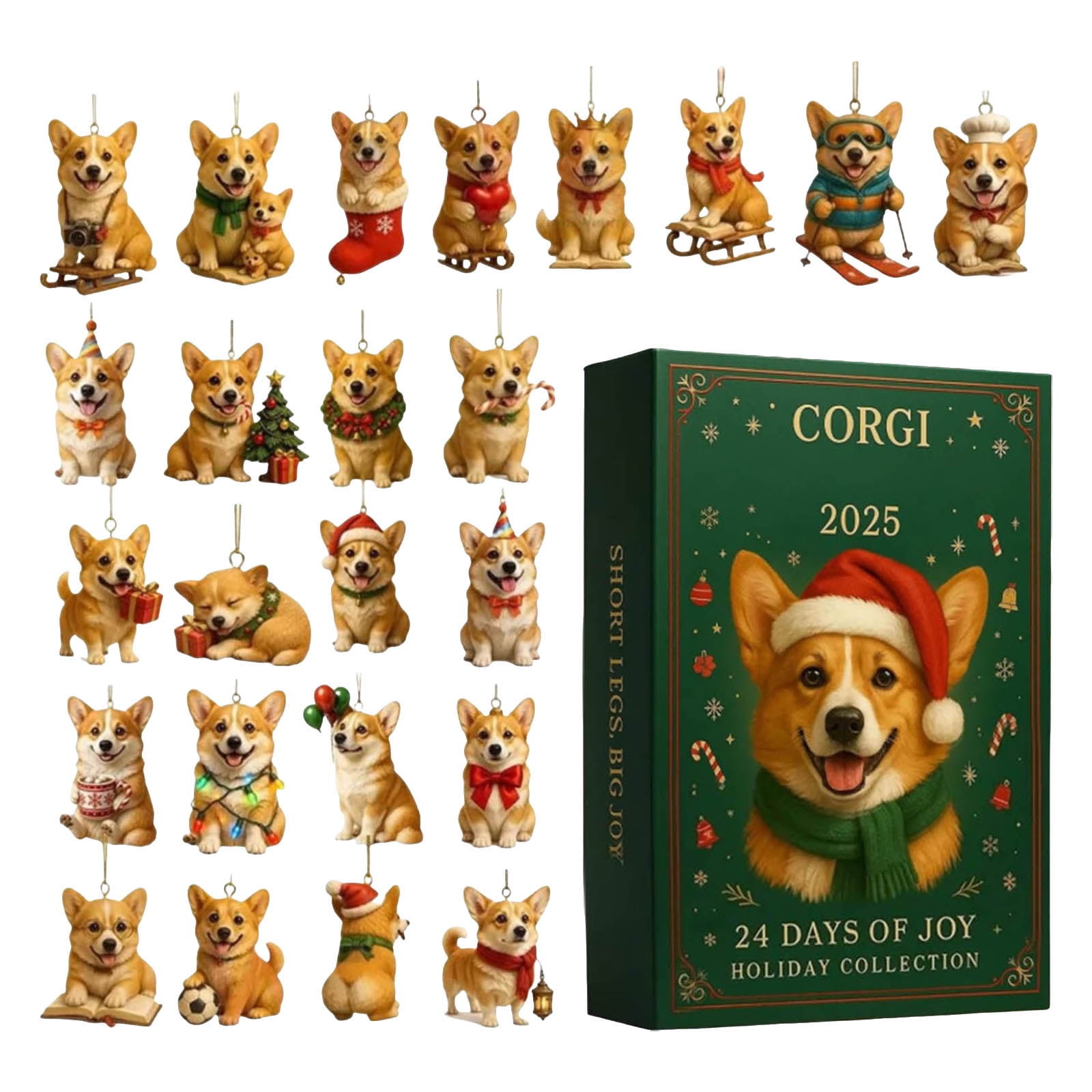 2025 Corgi Advent Calendars for Christmas Countdown With 24 Acrylic ...