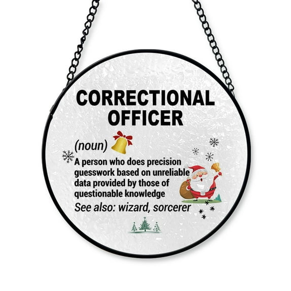 2025 Correctional Officer Stained Glass Window Hanging Christmas 2025 ...