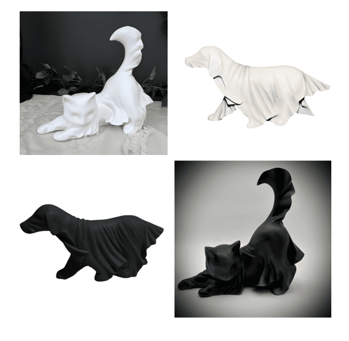 2025 Cracker Halloween Ghost Dog Barrel Statue 5.91" – Stretching ...