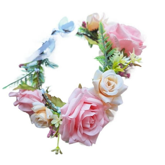2025 Creative Style Artificial Flower Wreath Headband Bohemian Forest ...