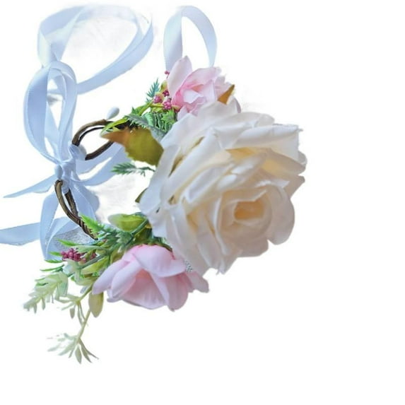 2025 Creative Style Artificial Flower Wreath Headband Bohemian Forest ...