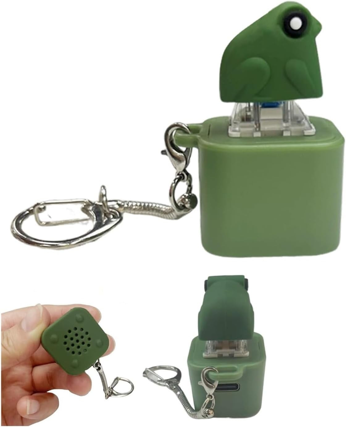 2025 Croaking Frog Keychain,Rechargeable Stress-Relieving Clicky ...