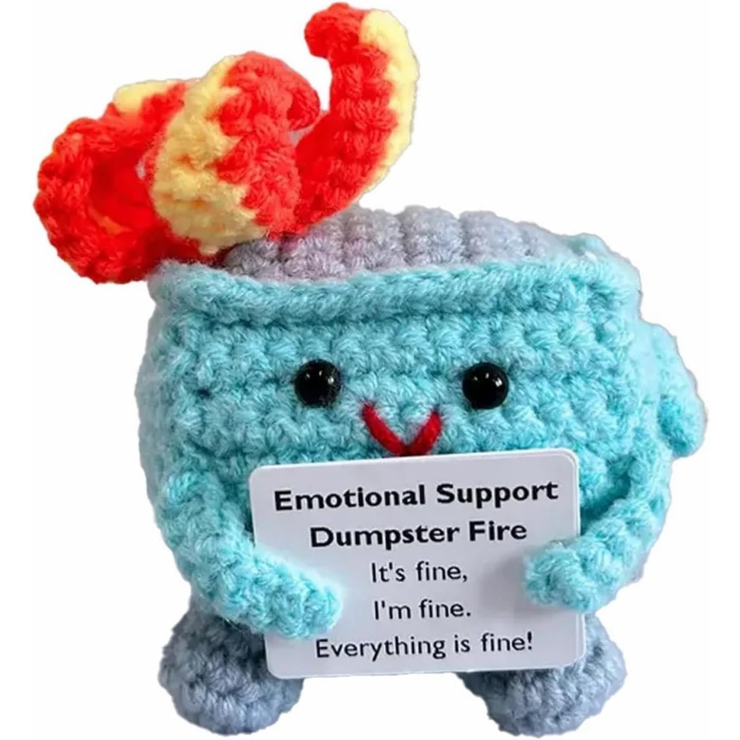 2025 Crochet Dumpster Fire, Handmade Crochet Emotional Support Dumpster ...