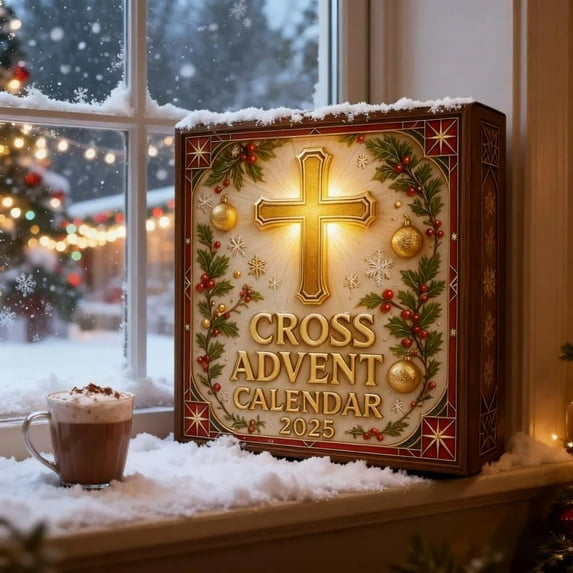 ‌2025 Cross Advent Calendar - 24 Gold Crosses with Bible Verses ...
