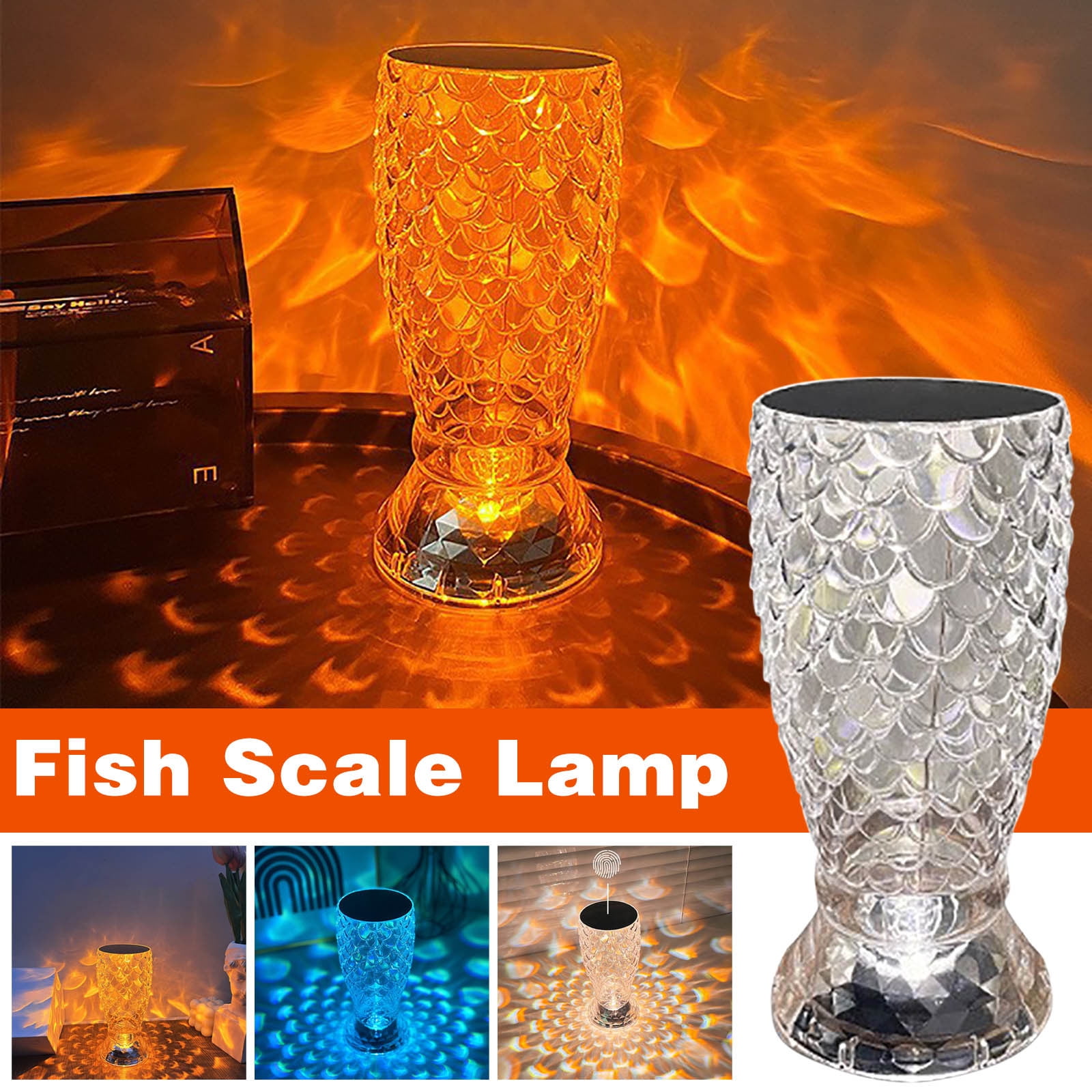 2025 Crystal Diamond Table Lamp Bedside Night Light, Rechargeable LED ...
