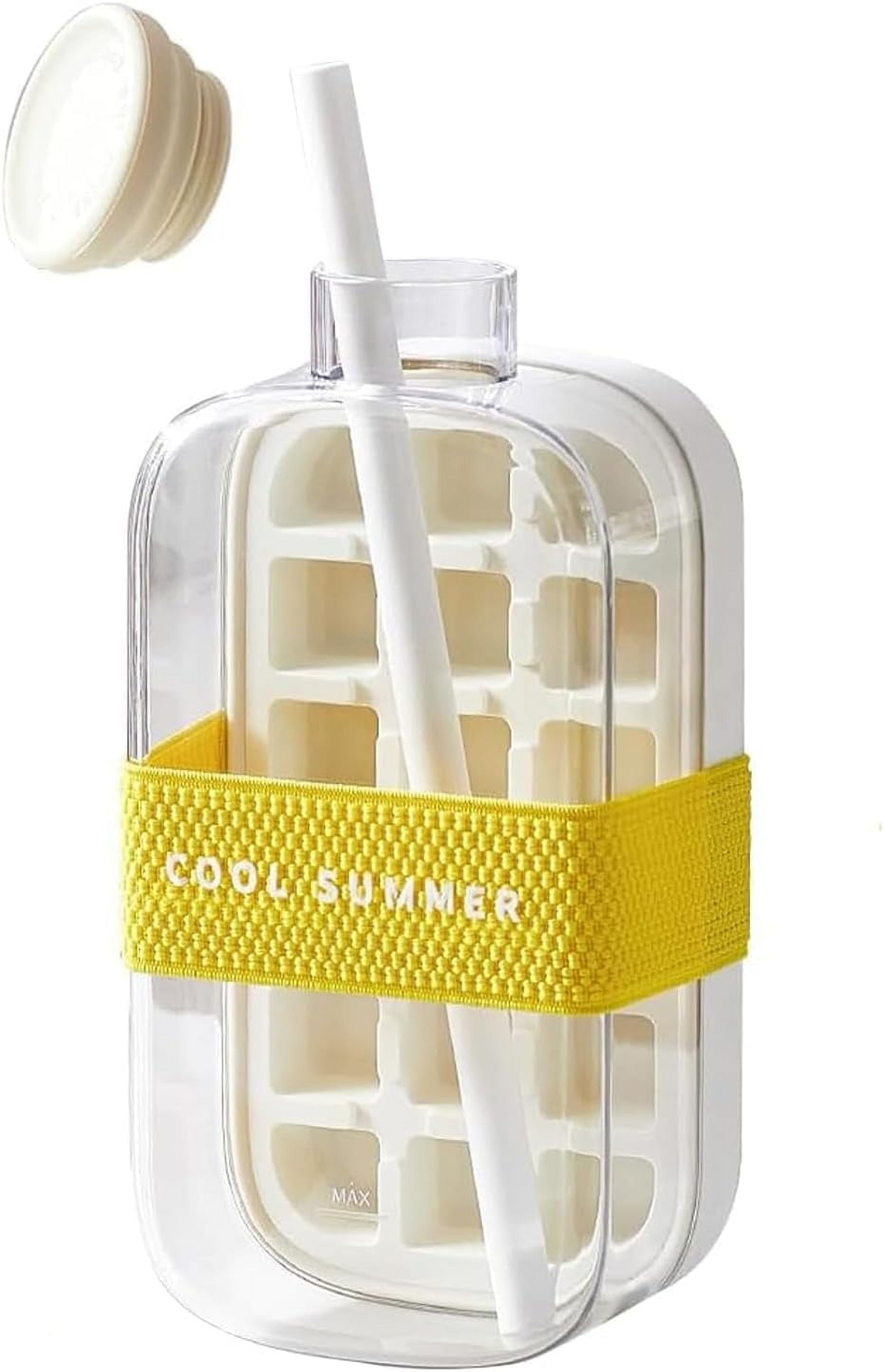 2025 Cup Ice Tray, Cool Summer Ice Bottle Cup With Straw, Ice Cube Cup ...