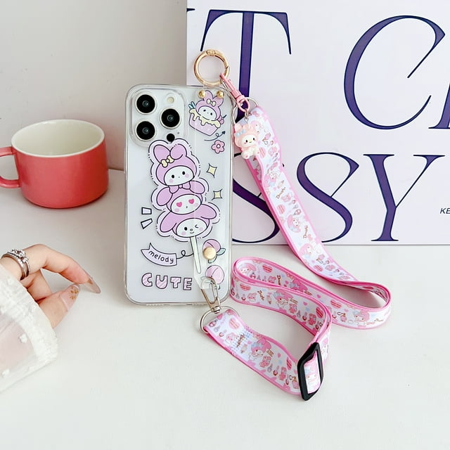 2025 Cute Cartoon My Melody phone case with pendant for iPhone 16 Pro ...
