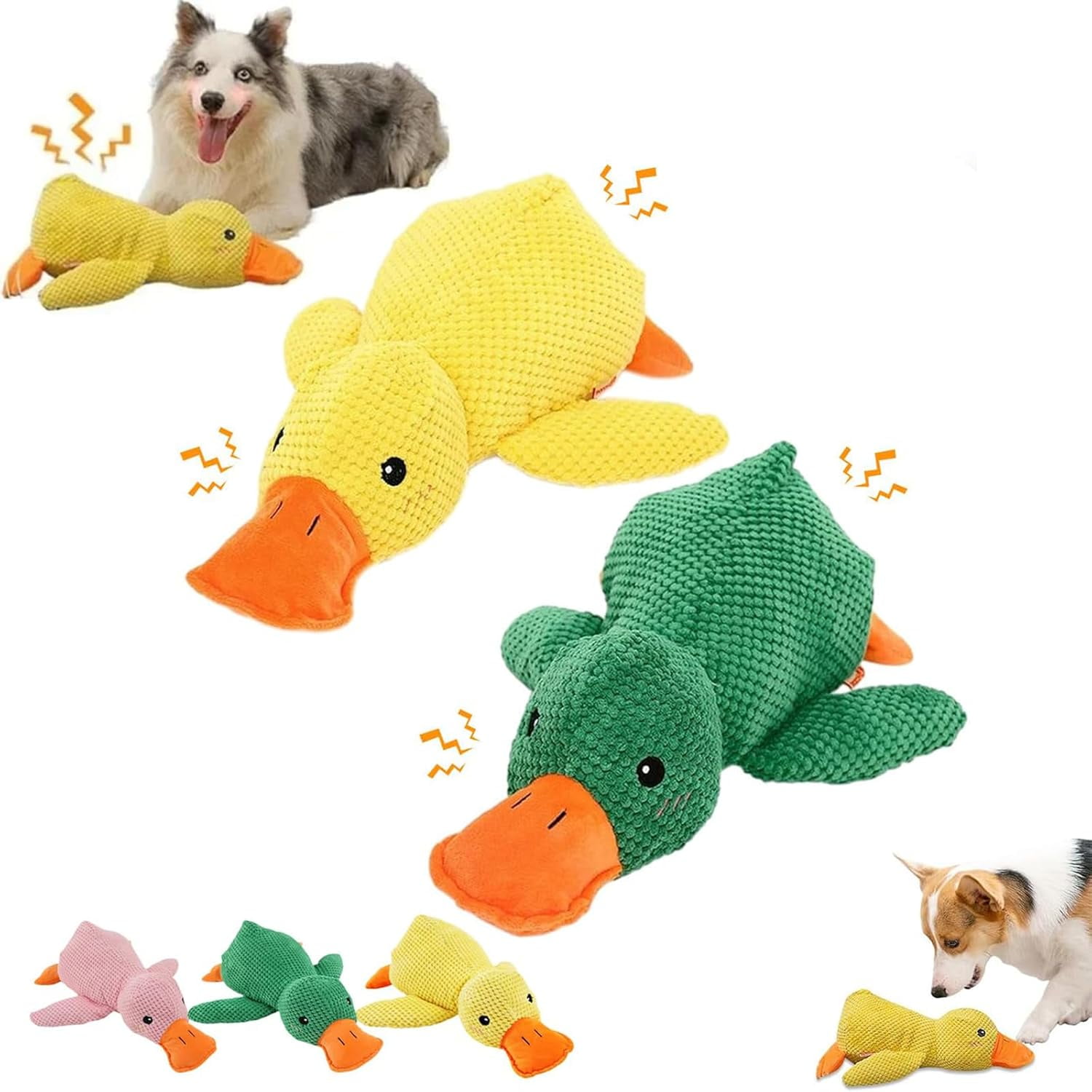 2025 Cute Yellow Calming Duck Dog Toy, Quack-Quack Duck Dog Toy, Cute ...