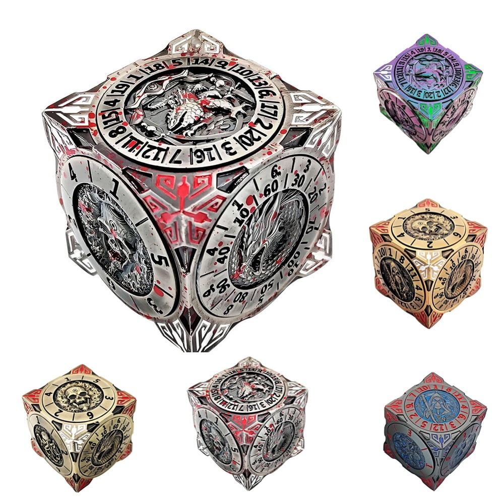 2025 DND Spinner Dice 7-in-1 Metal Set with 3D Relief in Collector's Box | Polyhedral RPG ...