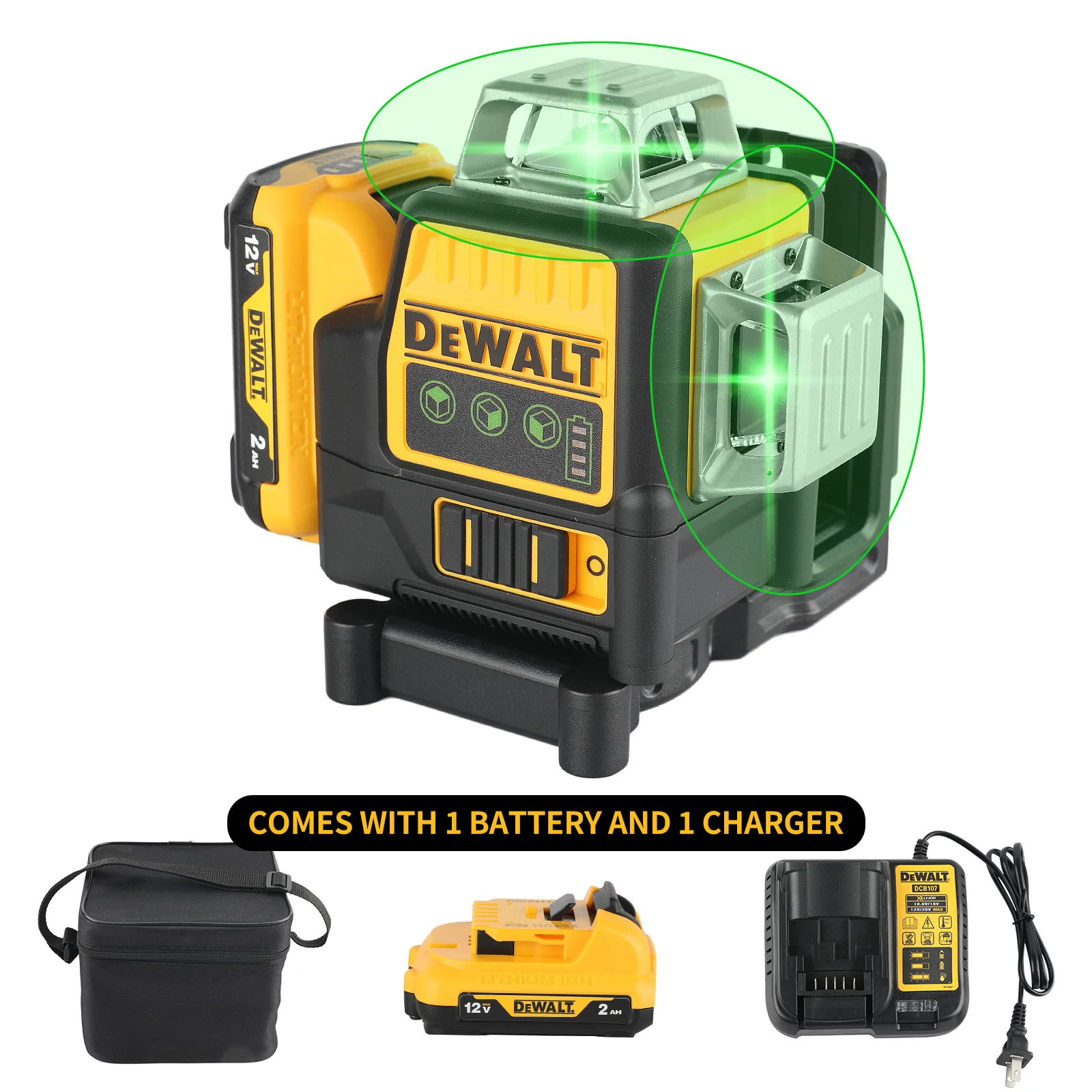 2025 DW089LG 12V laser level. Its 12 - line, 360 ° vertical green laser ...