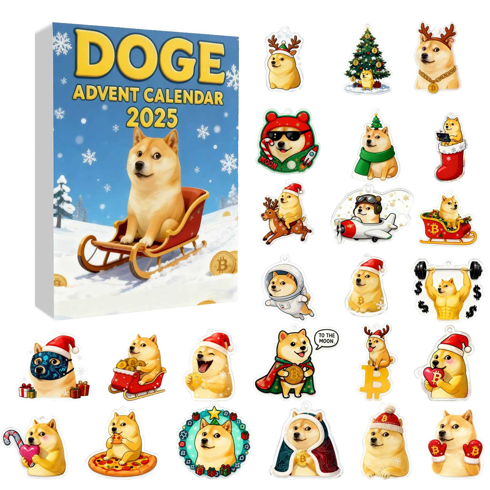 2025 Dachshund Doge Advent Calendar with 24 Collectible Ornaments ...