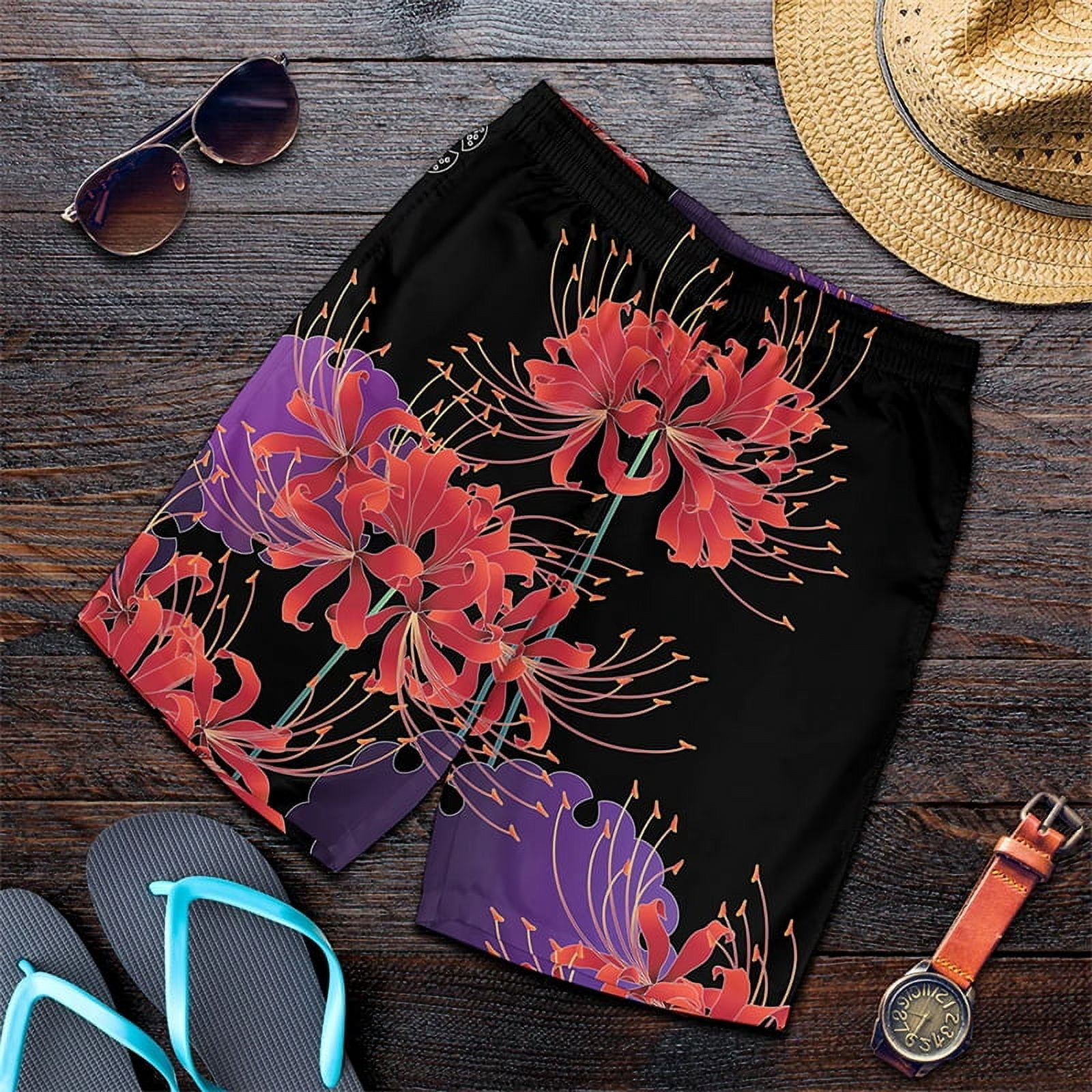 2025 Daily Retro Japanese Flower 3D Printed Shorts Men's Summer ...