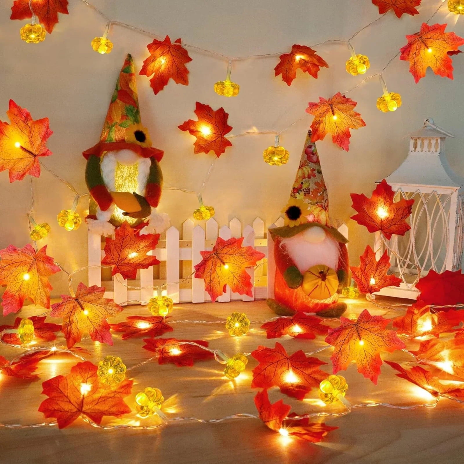 2025 Dazzle Bright Maple Leaf String Lights, Total 20FT 40 LED Battery ...